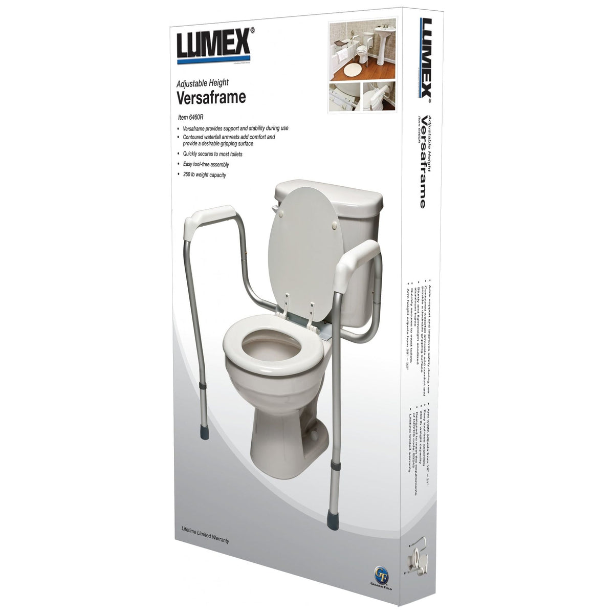 Lumex Versaframe Toilet Safety Rail, Adjustable Height