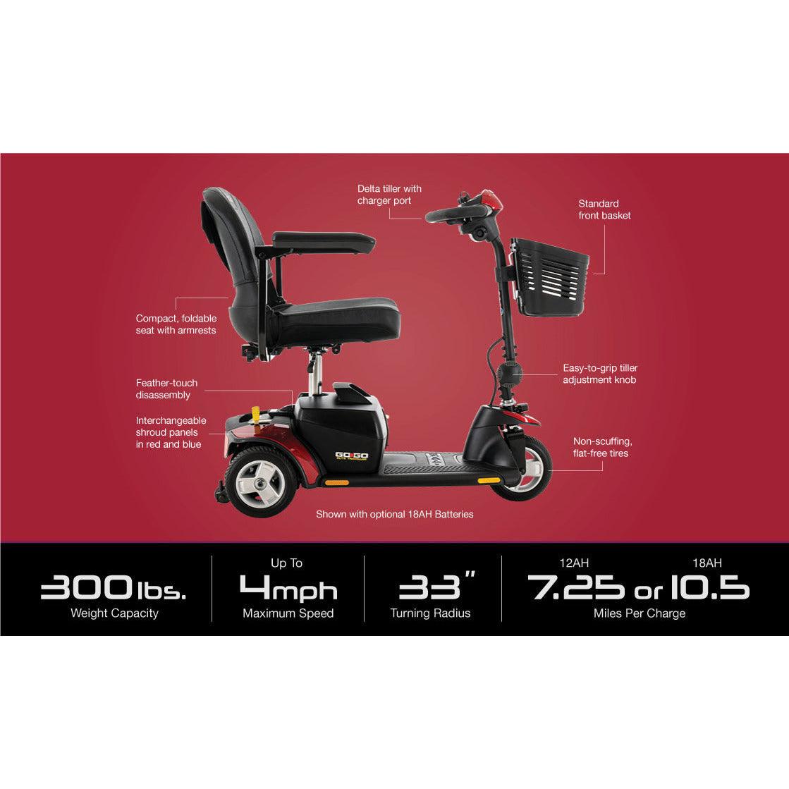 Go Go Elite Traveller® 3-Wheel Mobility Scooter